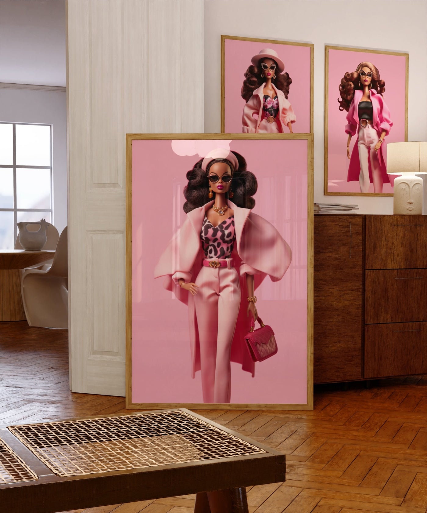 Retro Doll Poster, Preppy Hot Pink Print, Vintage Doll Art, Y2K Fashion ...