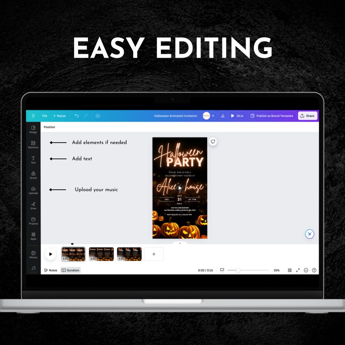 Digital Halloween Party Invitation, Animated Halloween Party Video ...