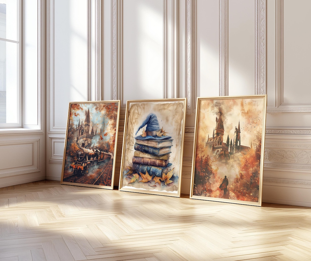 Fall Wizard Posters Digital Print, Wizard School Print, Autumn Room ...