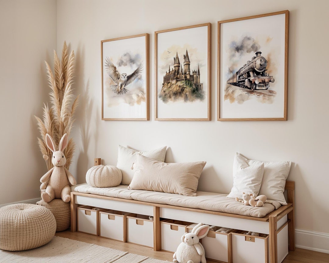 Wizard Poster Set of 3 Digital Download, Wizard Nursery Decor, Nursery ...