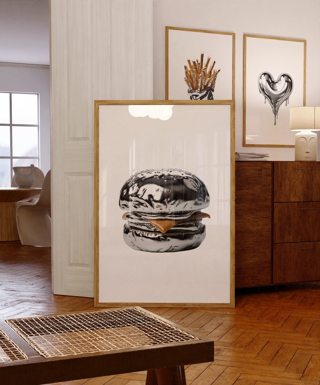Burger Wall Art, Aesthetic Kitchen Wall Prints, Digital Download ...