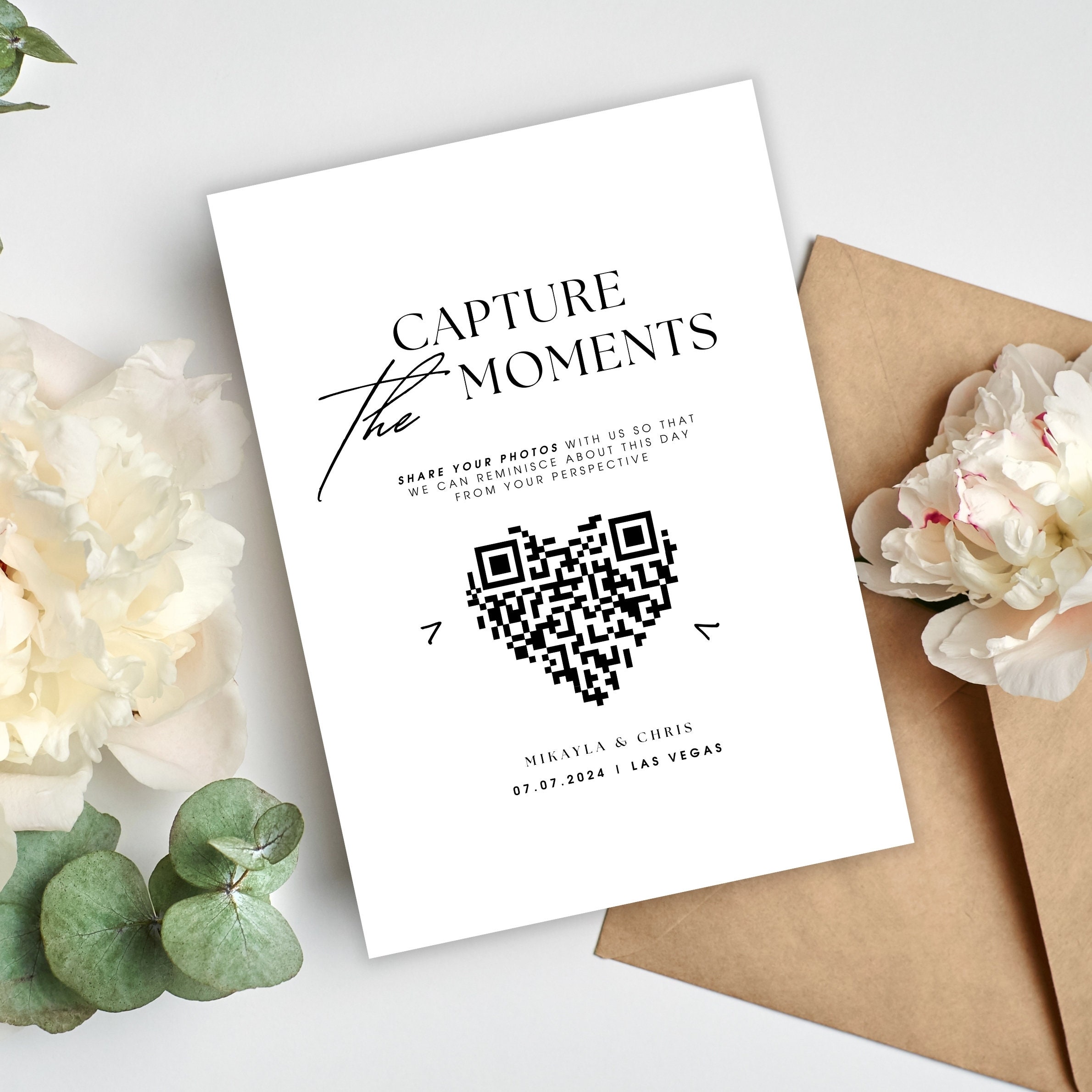 Social Media Wedding Sign, QR Code for Photo Sharing Wedding, Capture ...