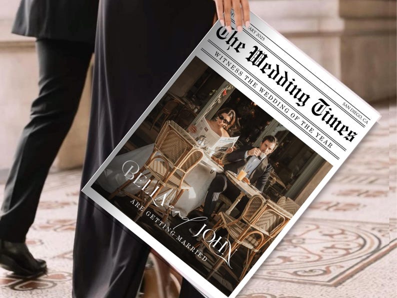 Custom Newspaper Wedding Template, Folded Wedding Newspaper Program ...