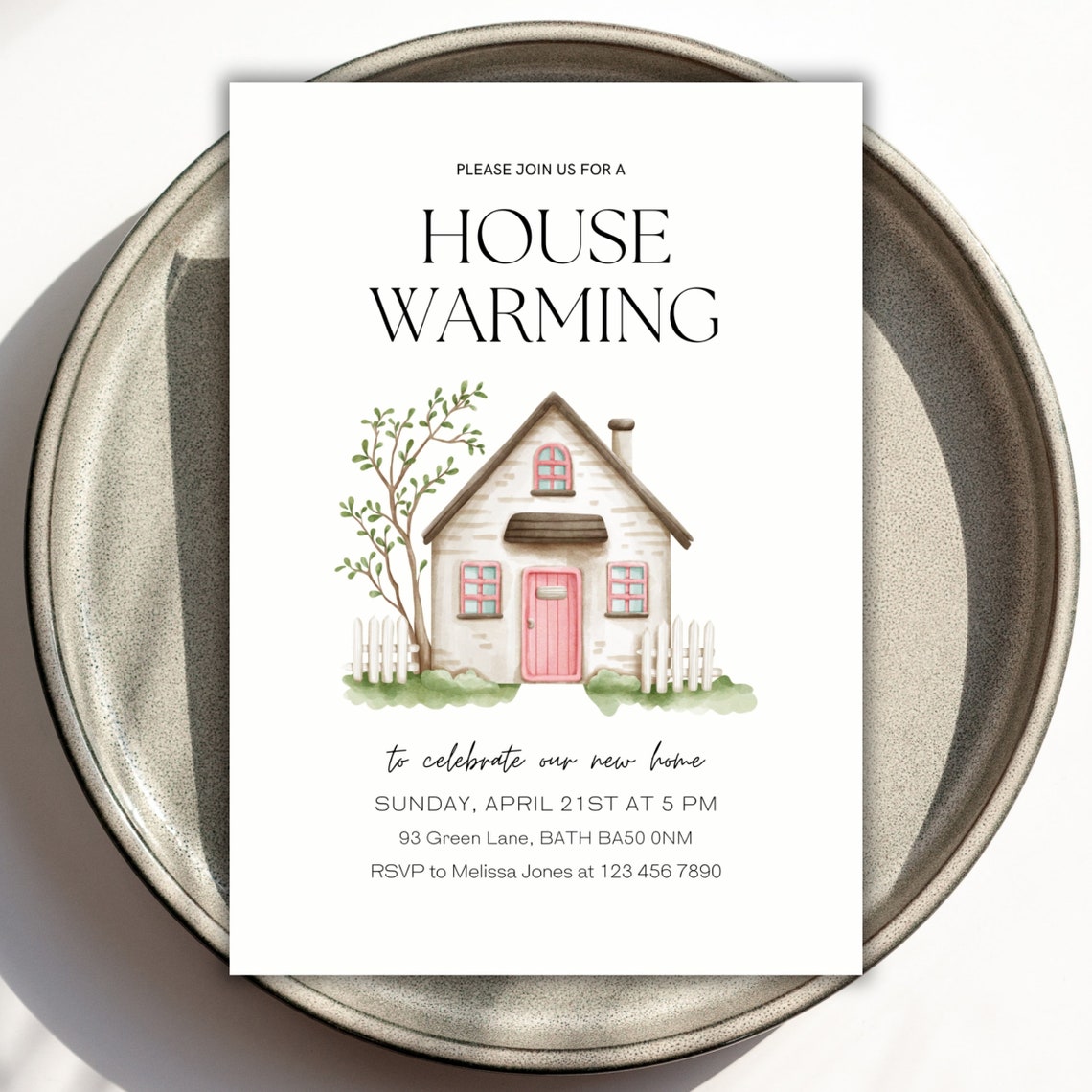 Editable House Warming Invitation, House Warming Party, Minimal ...