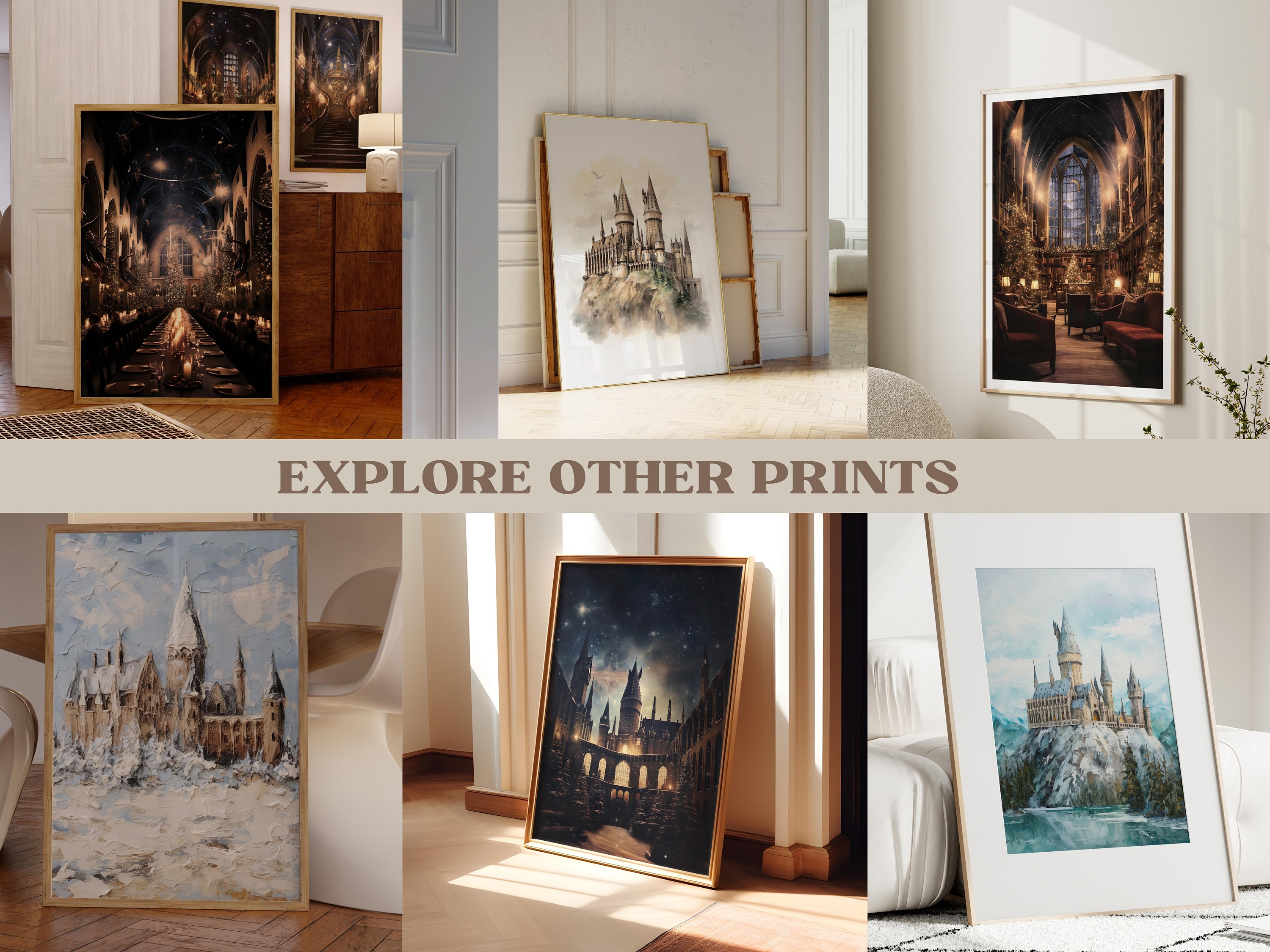 Magical Great Hall Print, Wizard Inspired Poster, Wizard World Wall ...