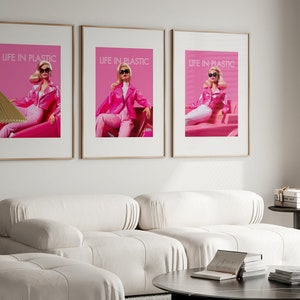 Modern Doll Poster, Retro Doll Wall Print, Barb Poster, Preppy Pink ...