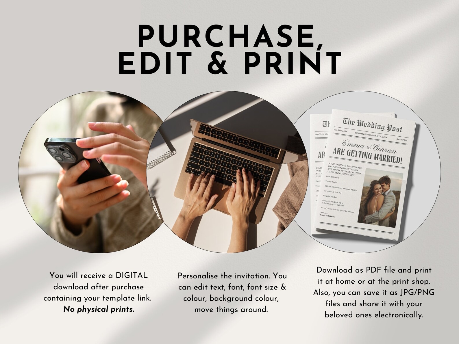 Folded Printable Wedding Newspaper Program Canva Template, Newlywed ...