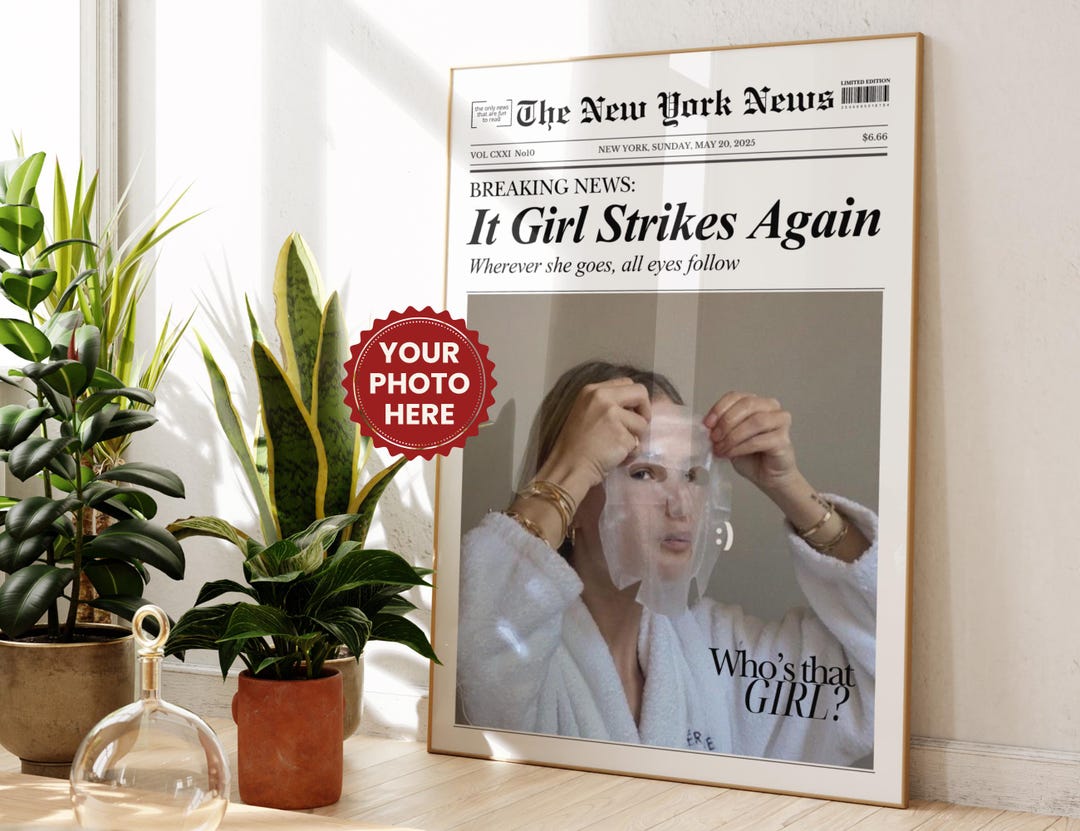 Custom Newspaper Print, Trendy Newspaper Poster, Custom Photo Gift ...