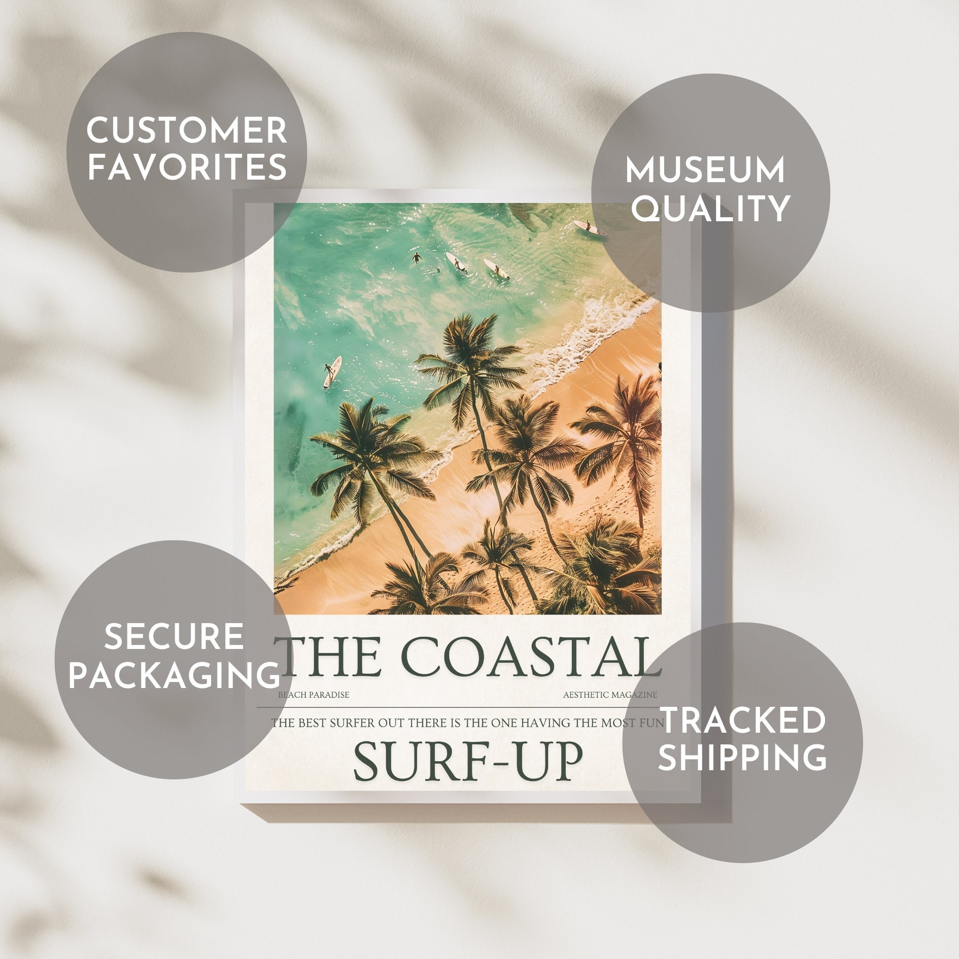 Coastal Newspaper Print, Coastal Beach Art, Surf Magazine Retro, Blue ...