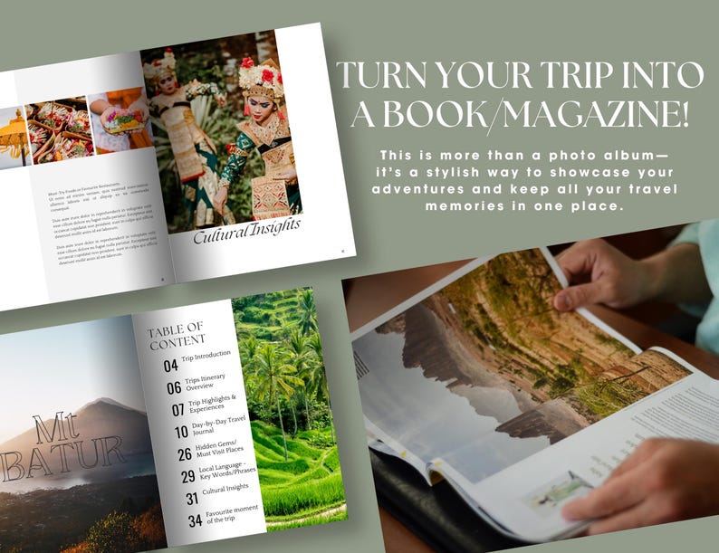 Editable Travelbook Template, Editable Travel Magazine Template, Custom ...