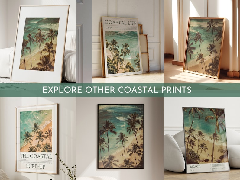 Retro Beach Print, Tropical Print, Surfer Beach Poster, Softness Art ...