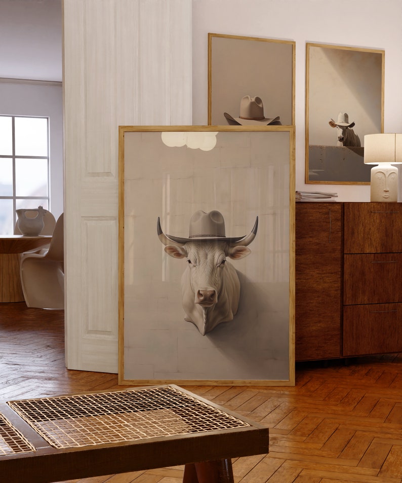 Highland Cow Gallery Wall Set, Preppy Western Prints, Rustic Western ...
