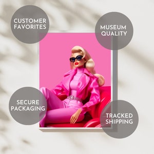 Doll Wall Art, Preppy Room Decor, Retro Barb Doll Print, Digital ...