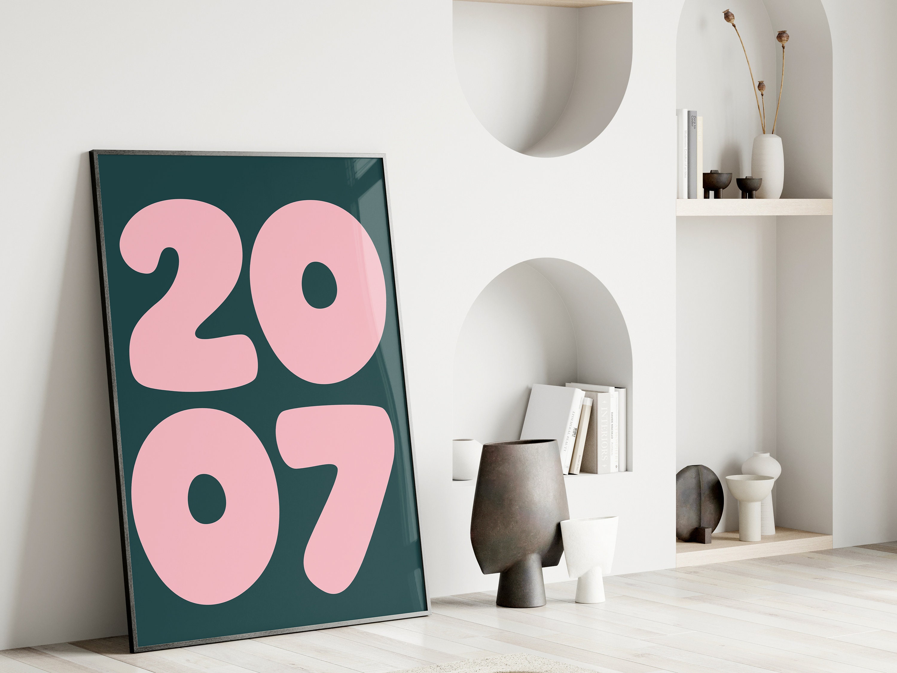Custom Year Poster, Number Aesthetic Art Print, Birth Year Poster ...