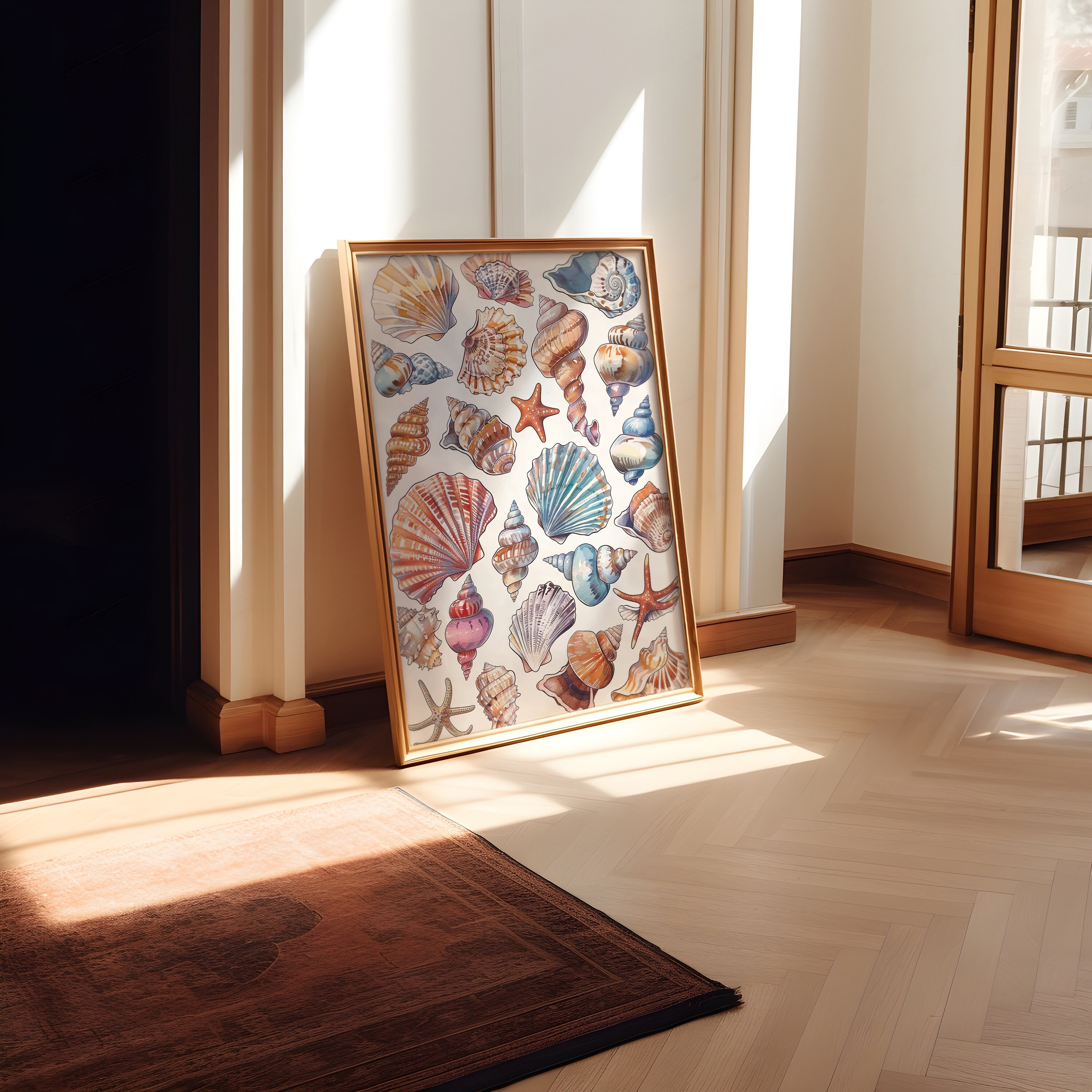 Seashells Art Printable, Seashells Art, Coastal Cowgirl Aesthetic Print ...