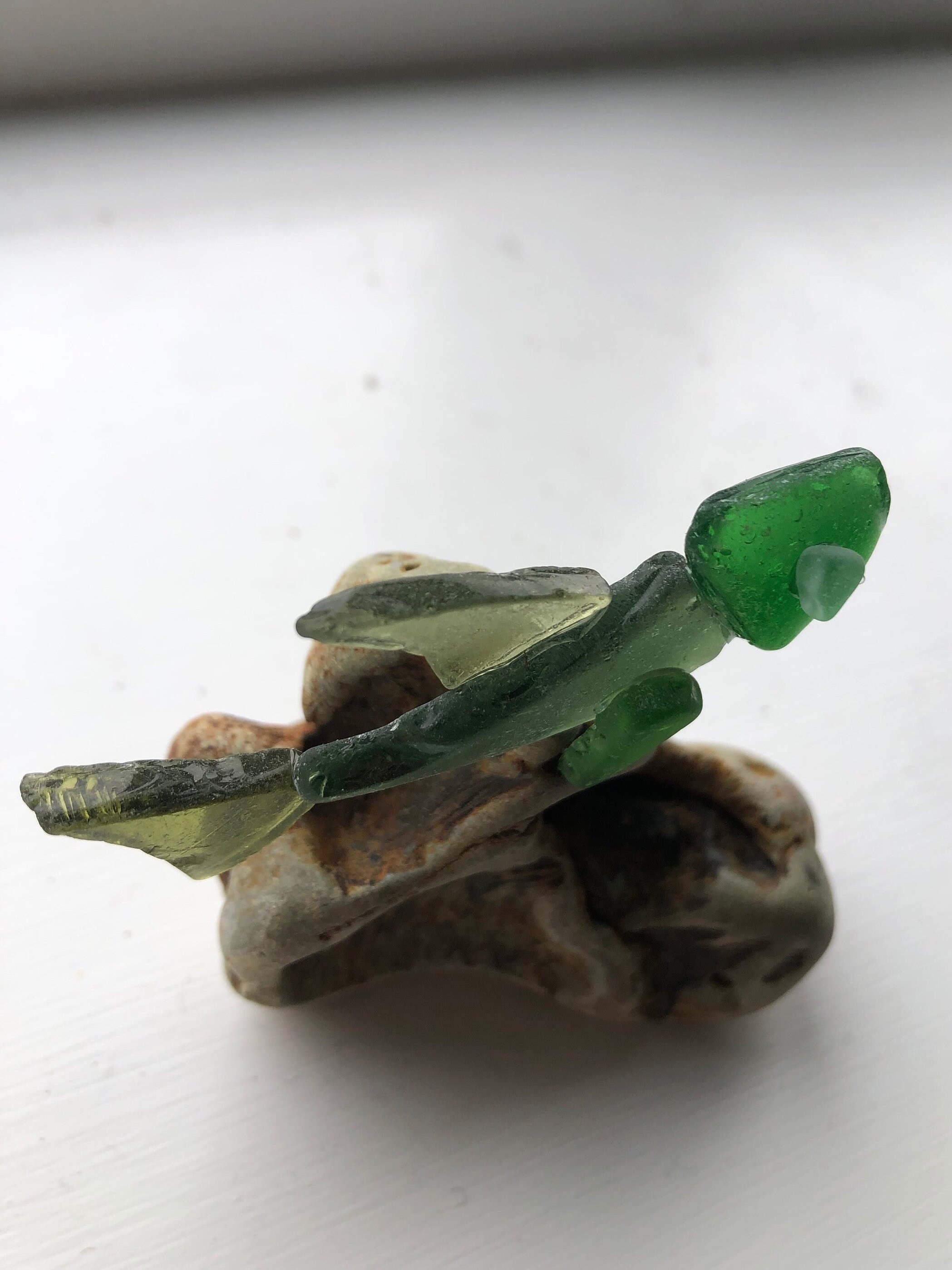 Sea-glass leaping Fish Sculpture - Etsy