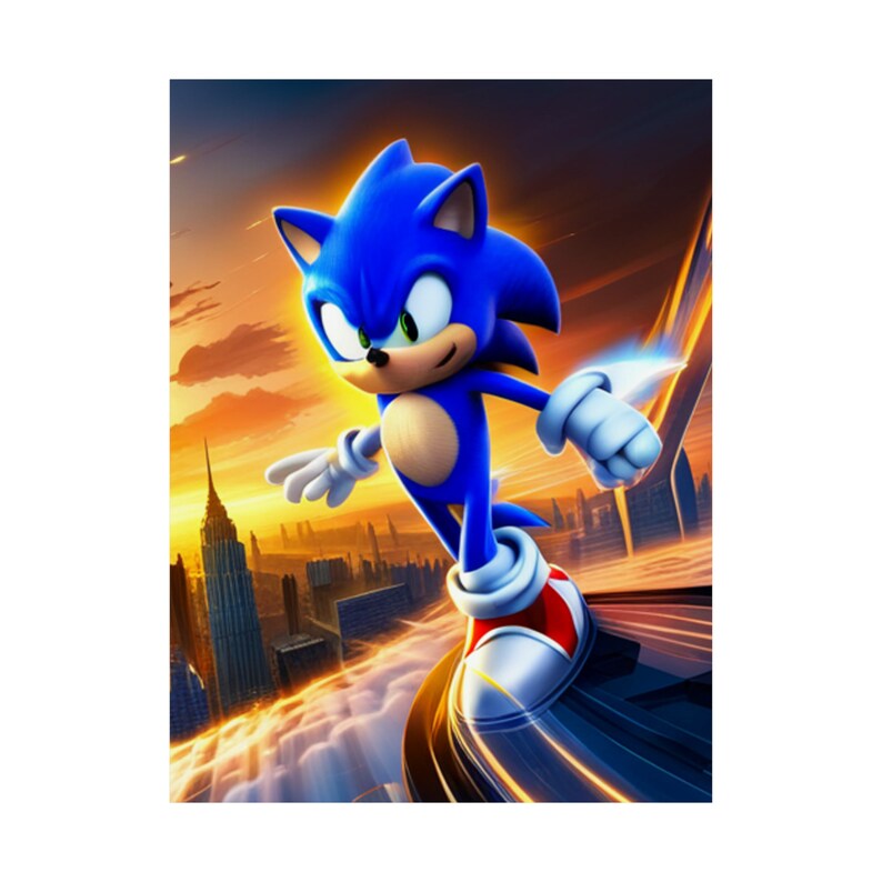 Sonic the Hedgehog Poster Sonic Poster Sonic Art Poster Original Sonic ...