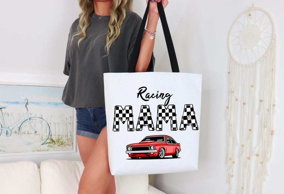 Racing Mama Tote Bag, Motorsport Mom Gift, Race Car Lover Bag, Sports ...