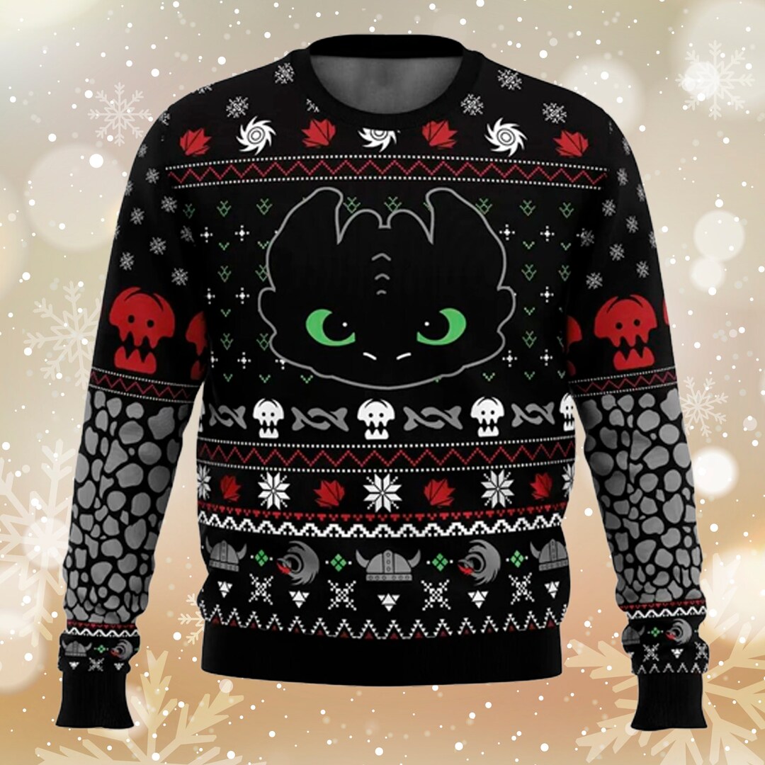 Toothless How to Train Your Dragon Ugly Christmas Sweater - Etsy