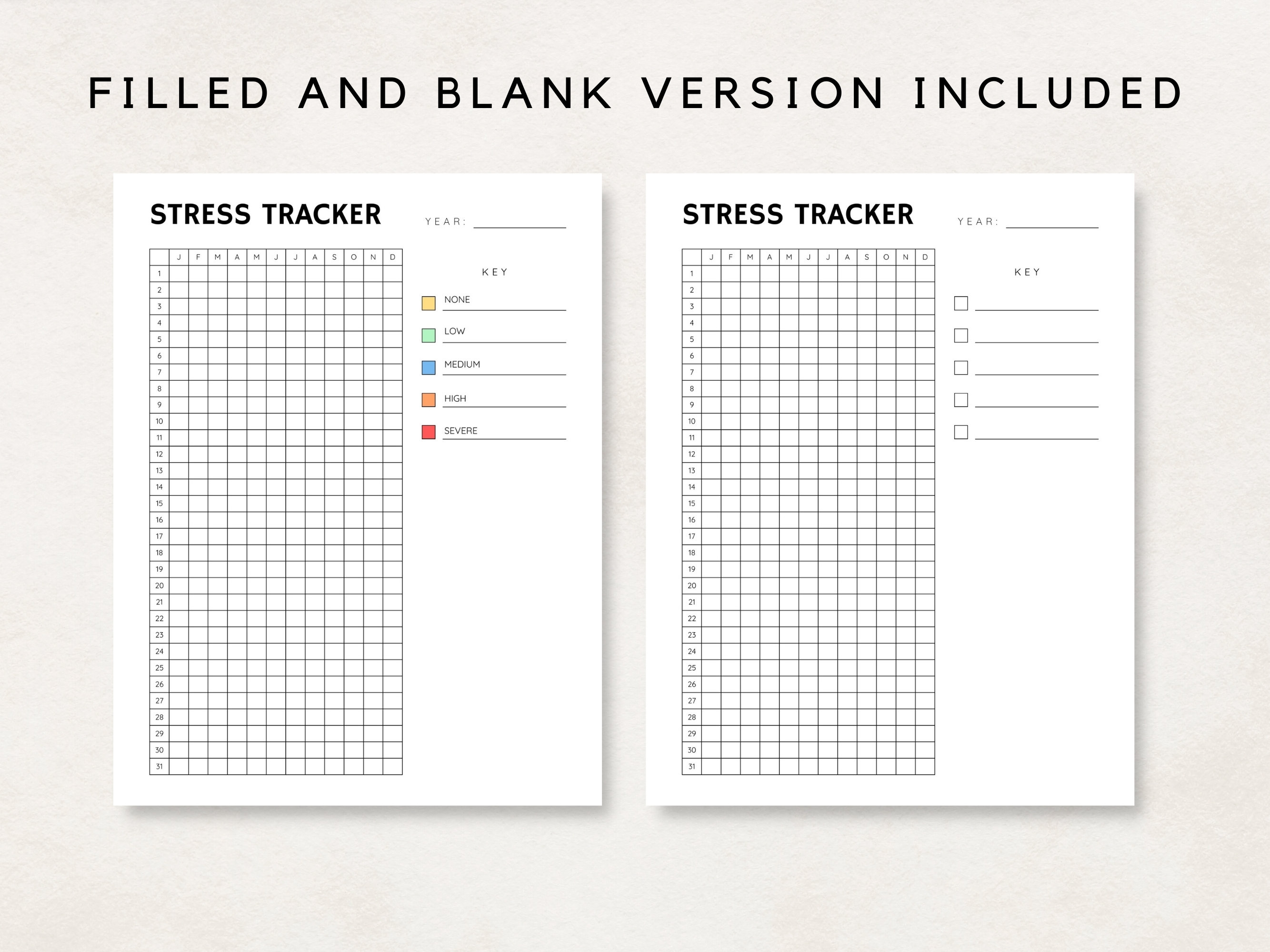 Stress Tracker Printable, Anxiety Tracker, Anxiety Journal, Mental ...