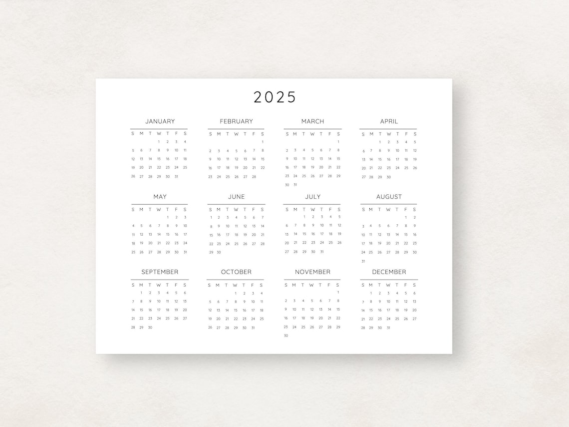 2024-2025 Yearly Calendar, Printable Calendar, 2024-2025 Calendar ...