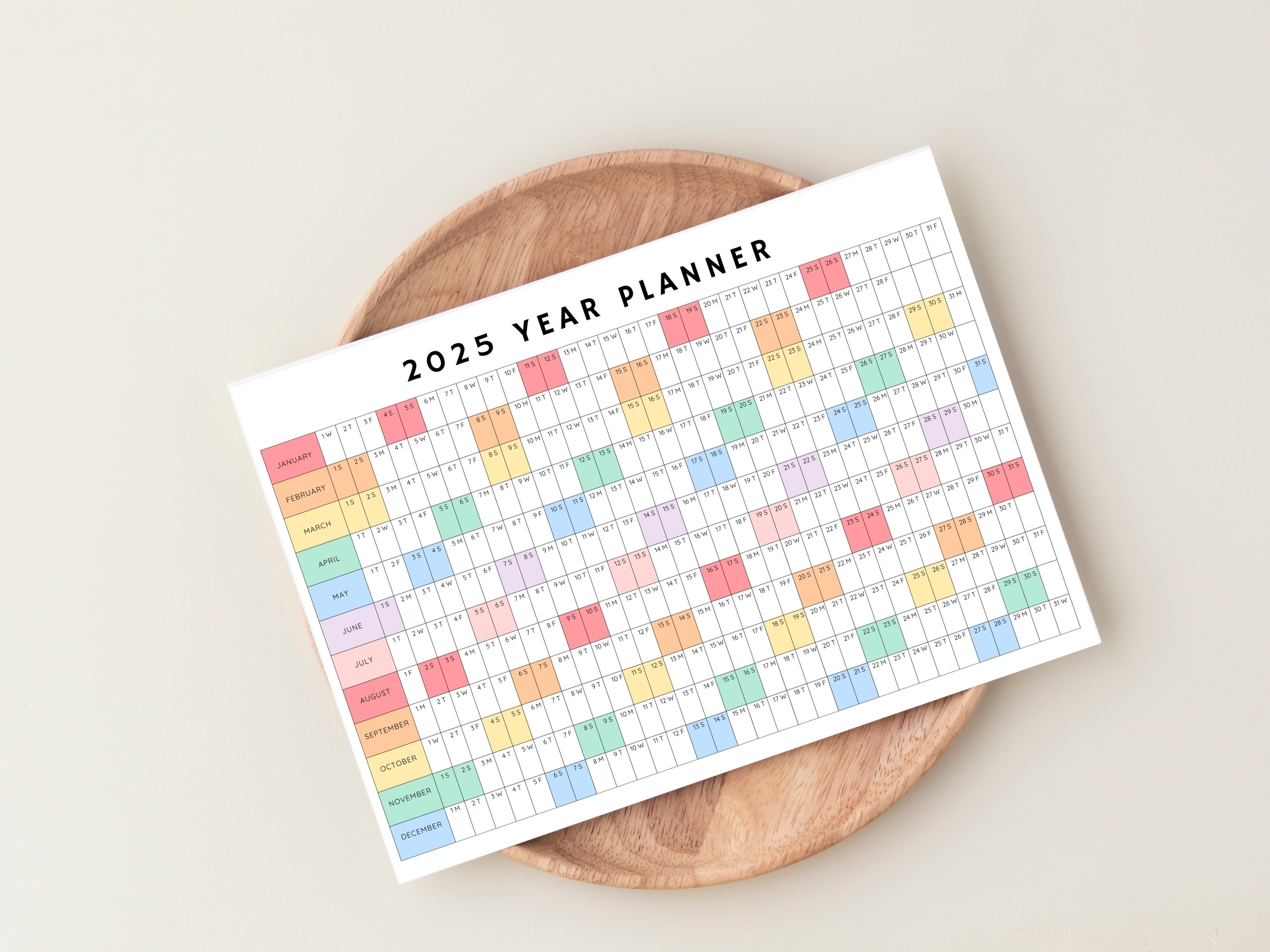 2024-2025 Yearly Planner, Year Planning Calendar, Calendar Poster, 2024 ...