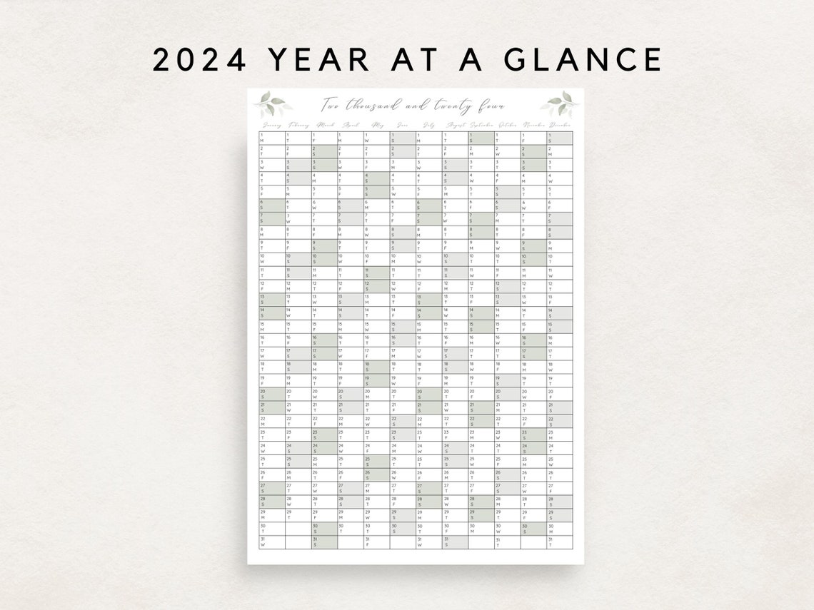 2024 Yearly Planner Printable, Yearly Planning Calendar, Calendar ...