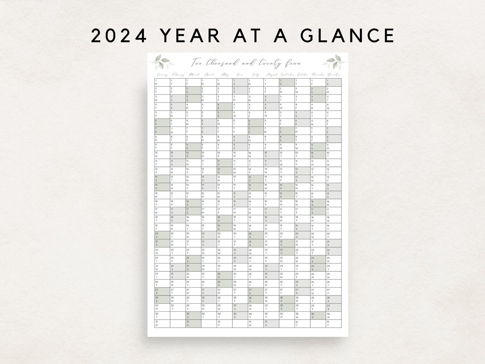 2024 Yearly Planner Printable, Yearly Planning Calendar, Calendar ...