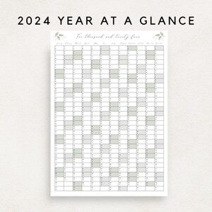 2024 Yearly Planner Printable, Yearly Planning Calendar, Calendar ...