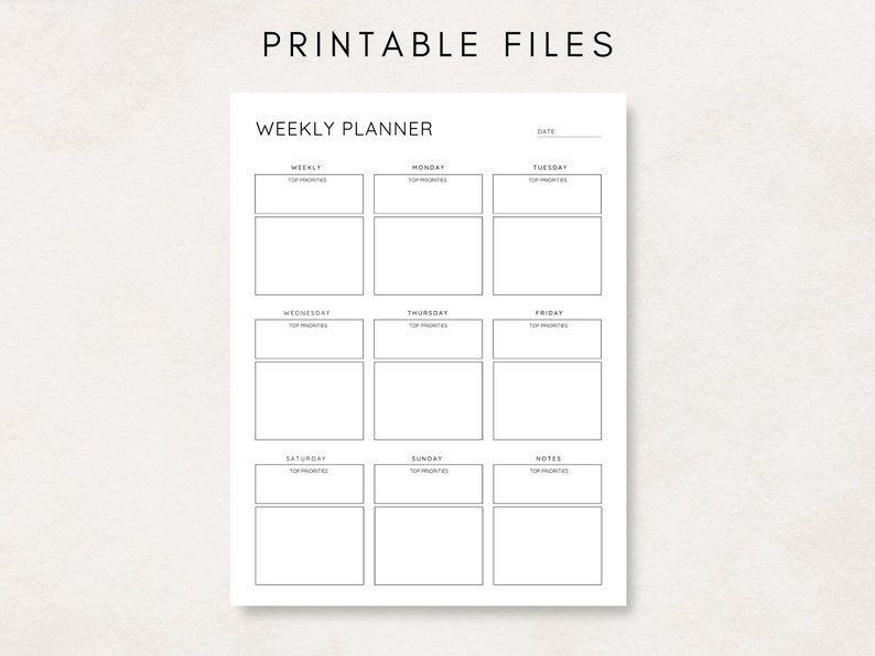 Weekly Schedule Printable, Weekly Planner, Weekly Agenda, Week at a ...