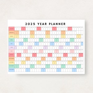 2024-2025 Yearly Planner, Year Planning Calendar, Calendar Poster, 2024 ...