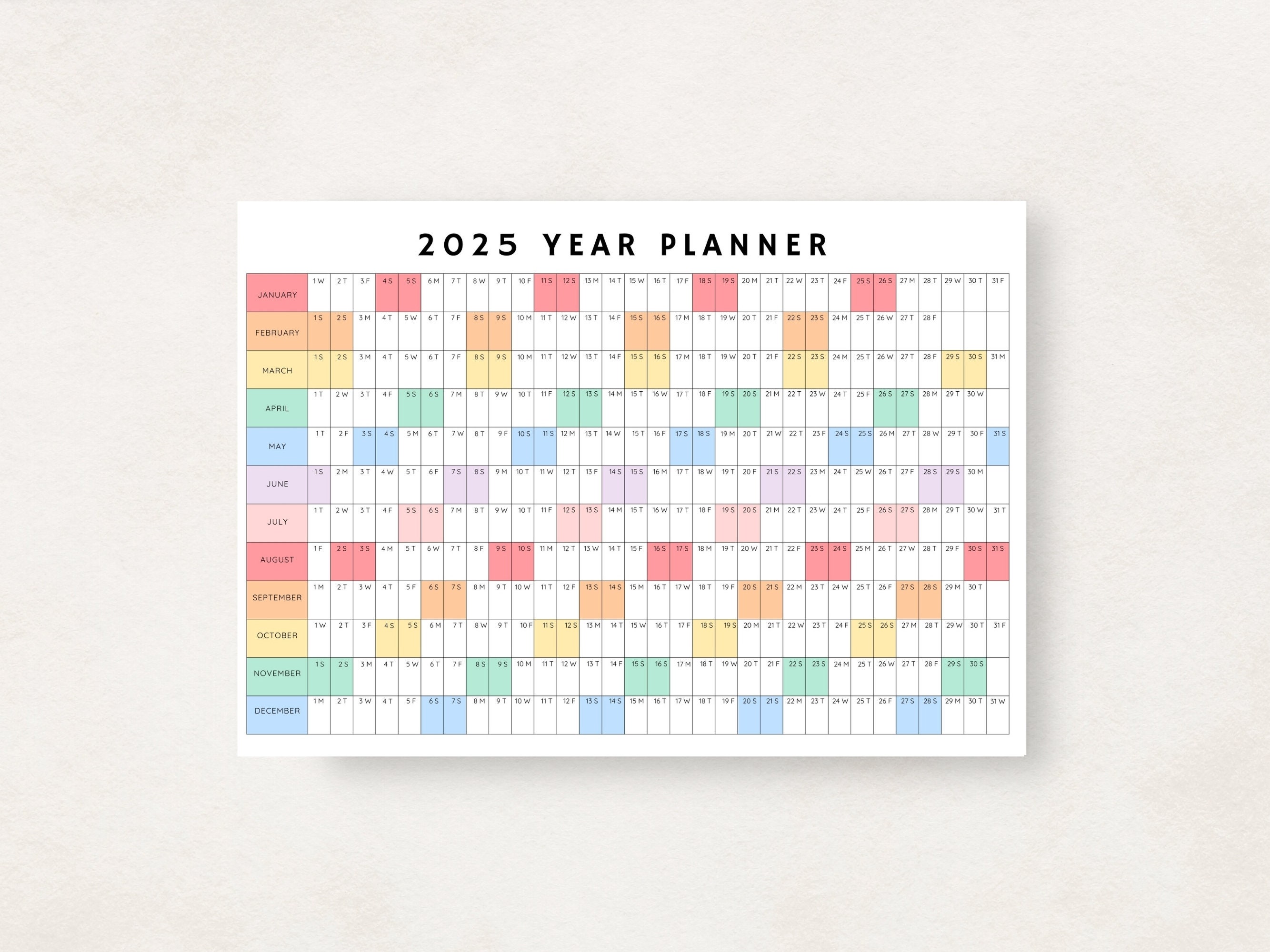 2024-2025 Yearly Planner, Year Planning Calendar, Calendar Poster, 2024 ...