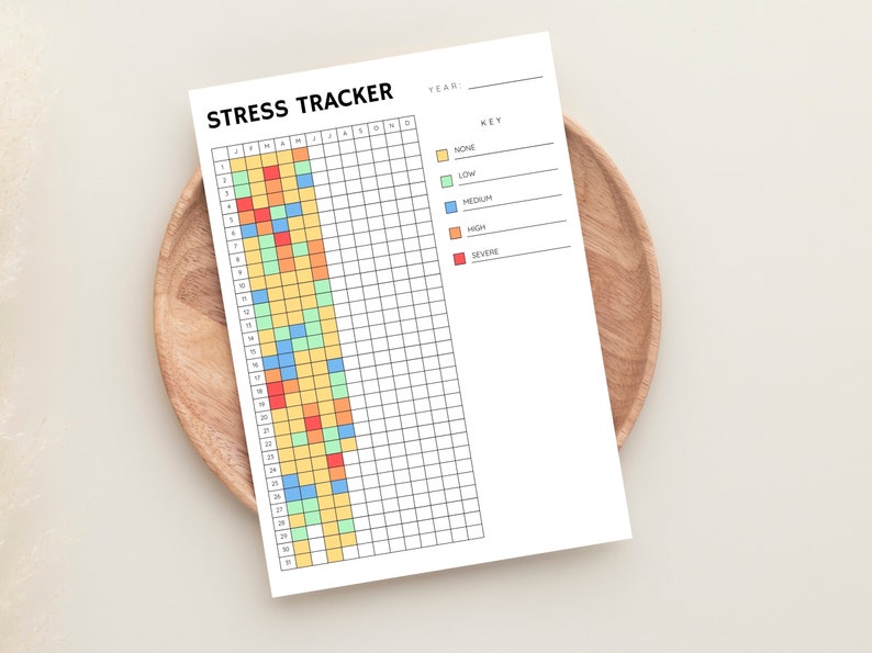 Stress Tracker Printable, Anxiety Tracker, Anxiety Journal, Mental ...
