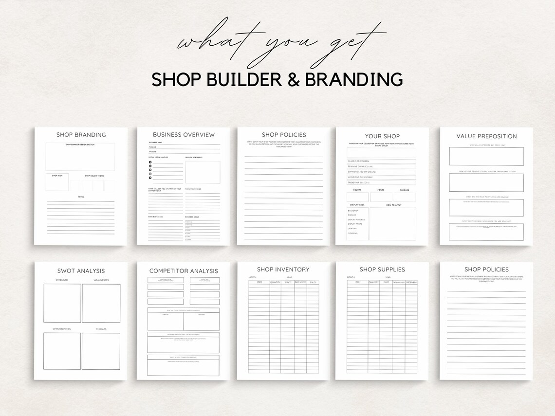 Online Shop Planner, Online Store Planner Printable, Digital Shop ...