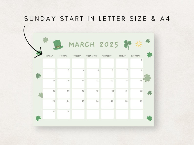 Cute 2025 Calendar Printable, Monthly Calendar 2025, 2025 Planner ...