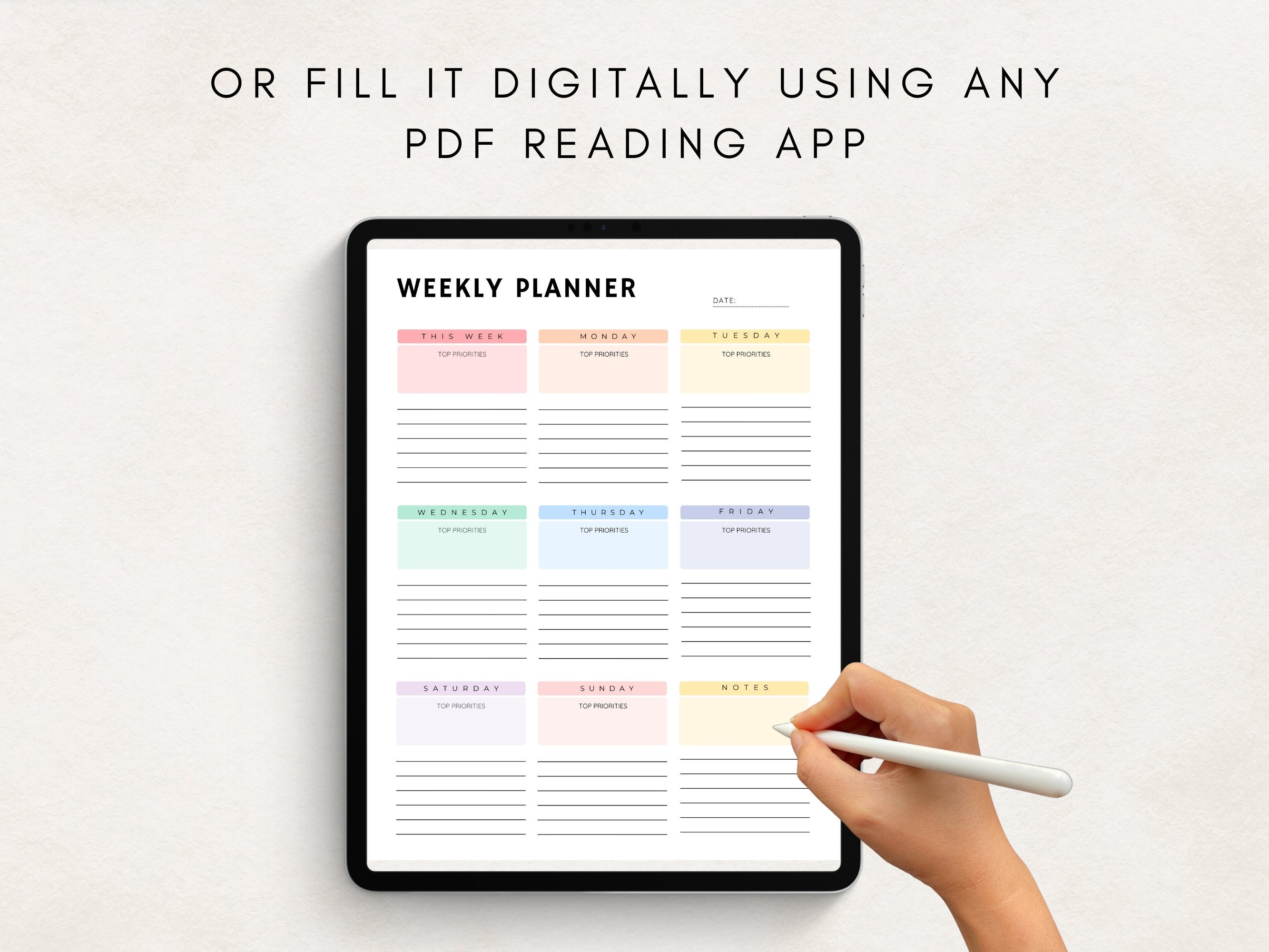 Weekly Planner Printable, Weekly Schedule, Priority Planner, Weekly ...