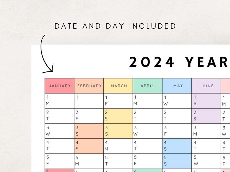 2024 Yearly Planner Printable, Yearly Planning Calendar, Calendar ...