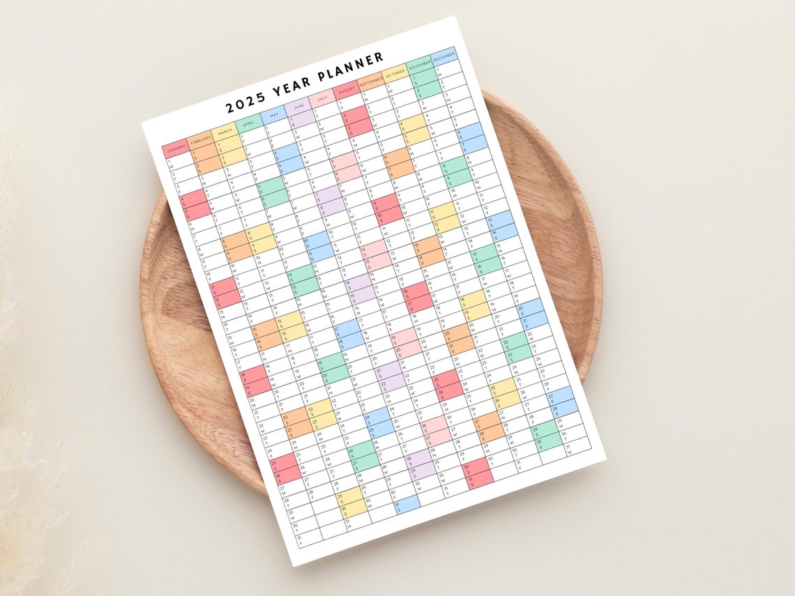 2024-2025 Yearly Planner Printable, Year Planning Calendar, Calendar ...