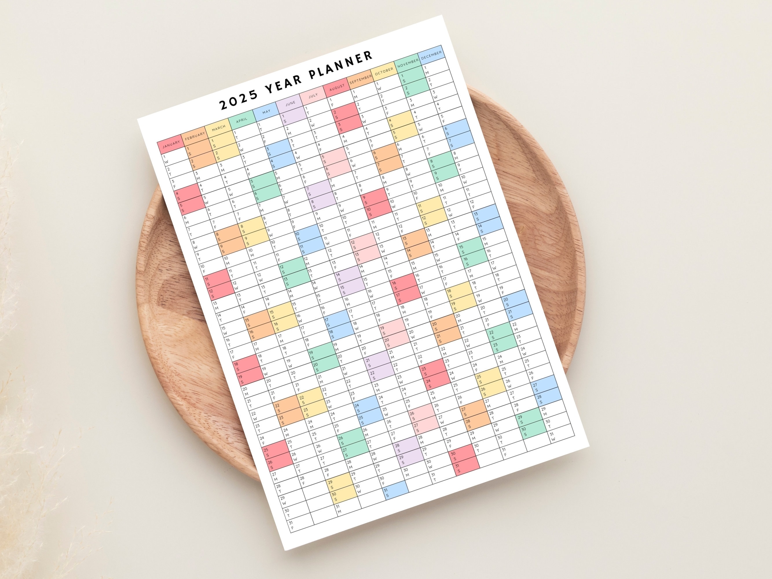 2024-2025 Yearly Planner Printable, Year Planning Calendar, Calendar ...