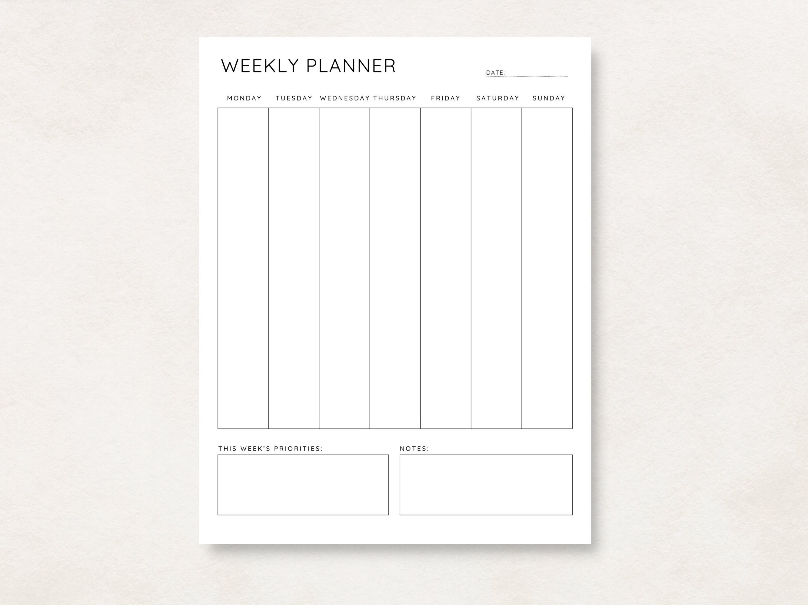 Weekly Planner Printable, Weekly Schedule, Week at a Glance, Weekly ...
