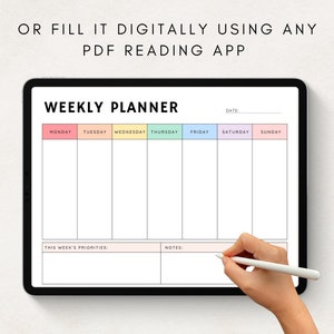 Week at a Glance, Weekly Planner Printable, Weekly Schedule, Weekly ...