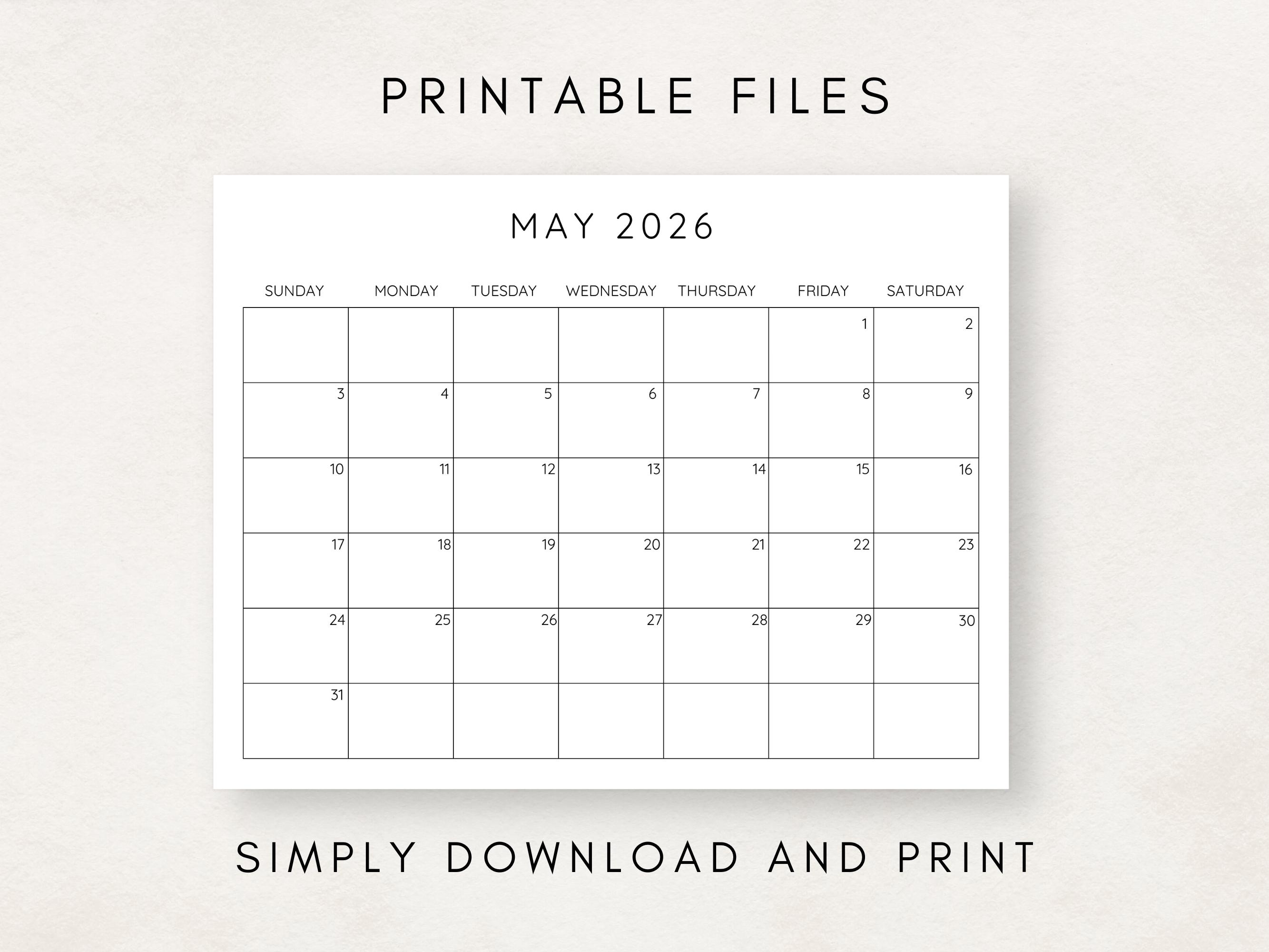 2025- 2026 Calendar Printable, Monthly Calendar 2025- 2026, Fillable ...