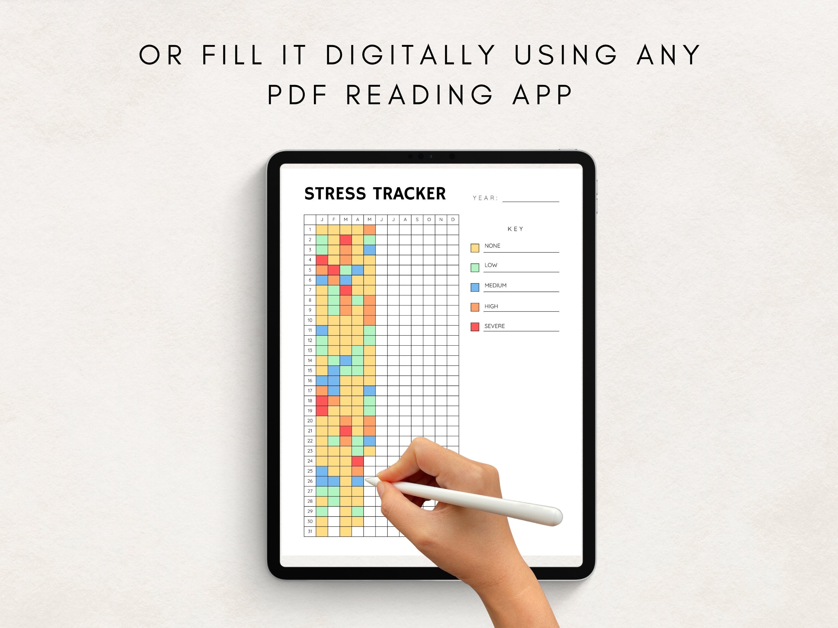 Stress Tracker Printable, Anxiety Tracker, Anxiety Journal, Mental ...