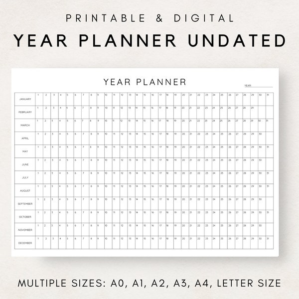 Giant Wall Calendar - Etsy Australia