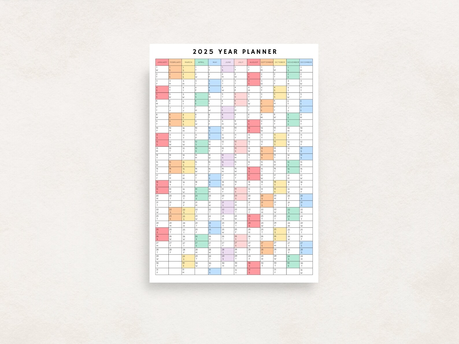 2024-2025 Yearly Planner Printable, Year Planning Calendar, Calendar ...