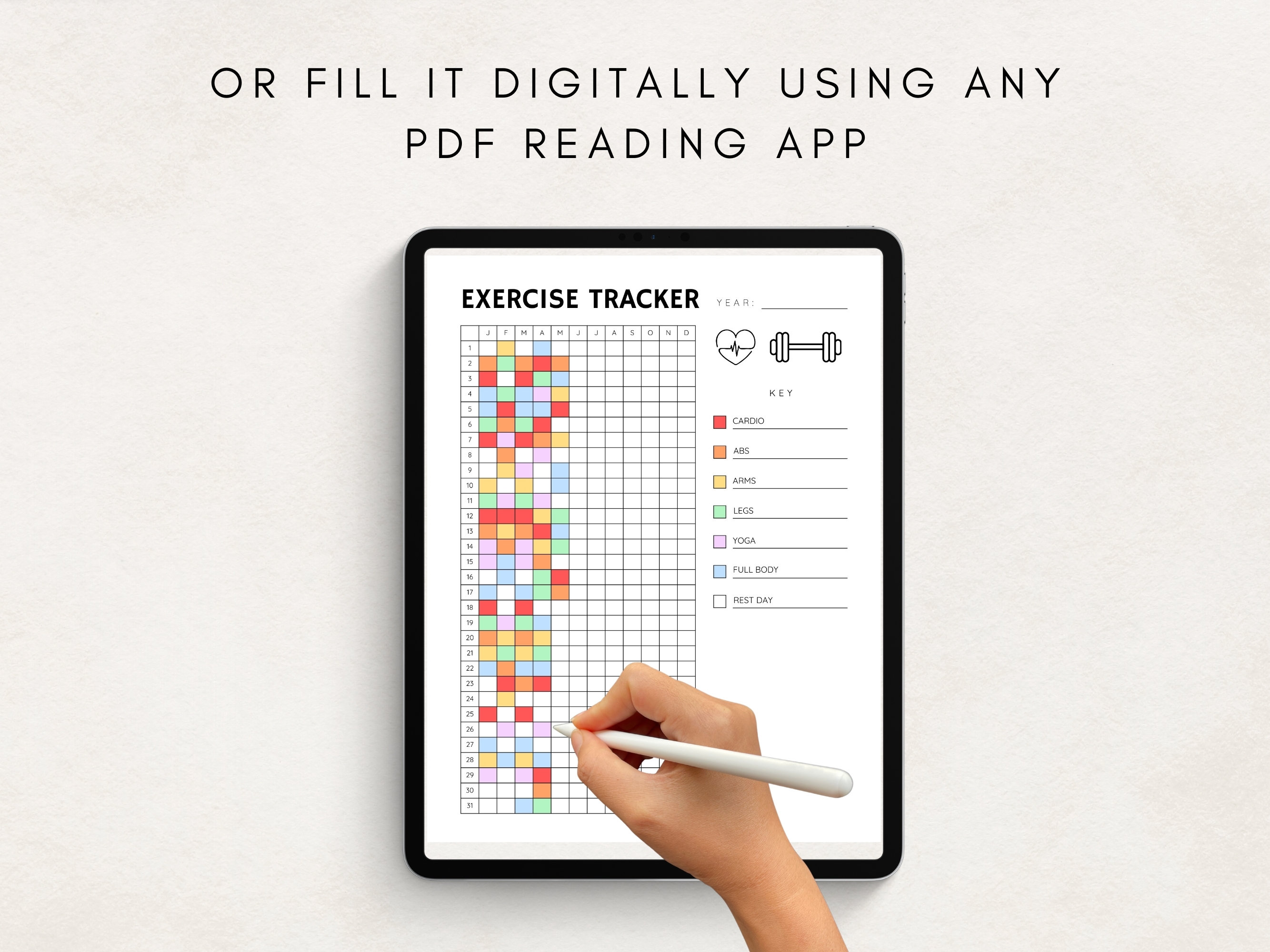 Exercise Tracker Printable, Fitness Tracker, Workout Tracker, Exercise ...