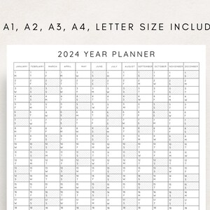 2024-2025 Yearly Planner, Year Planning Calendar, Calendar Poster, 2024 ...
