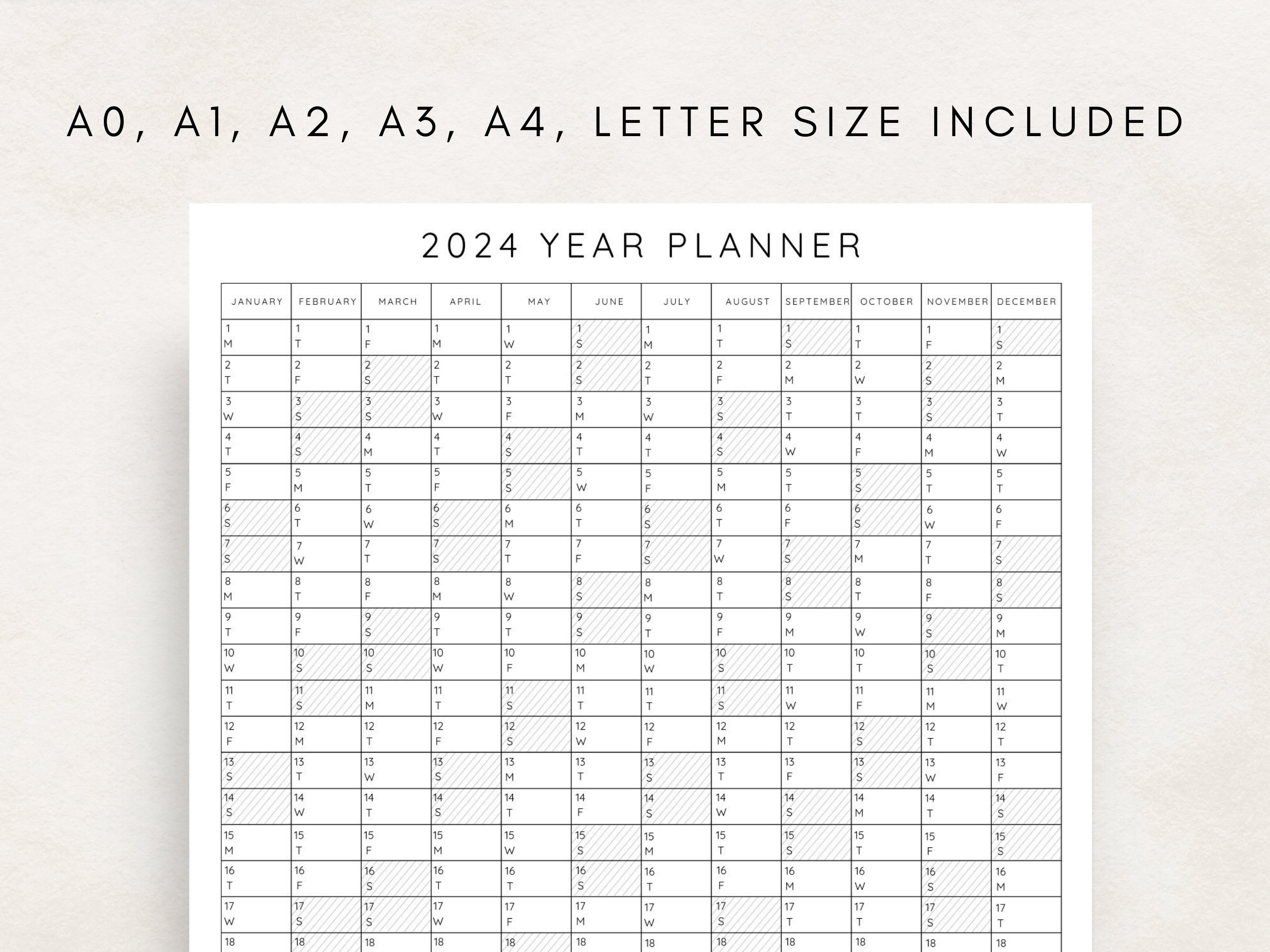 2024-2025 Yearly Planner, Year Planning Calendar, Calendar Poster, 2024 ...