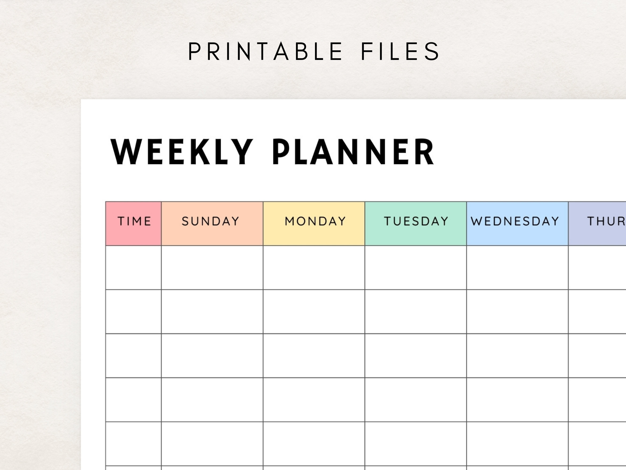 Weekly Hourly Planner, Hourly Weekly Schedule, Hourly Planner, Undated ...