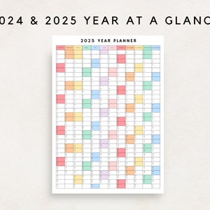 2024-2025 Yearly Planner Printable, Year Planning Calendar, Calendar ...